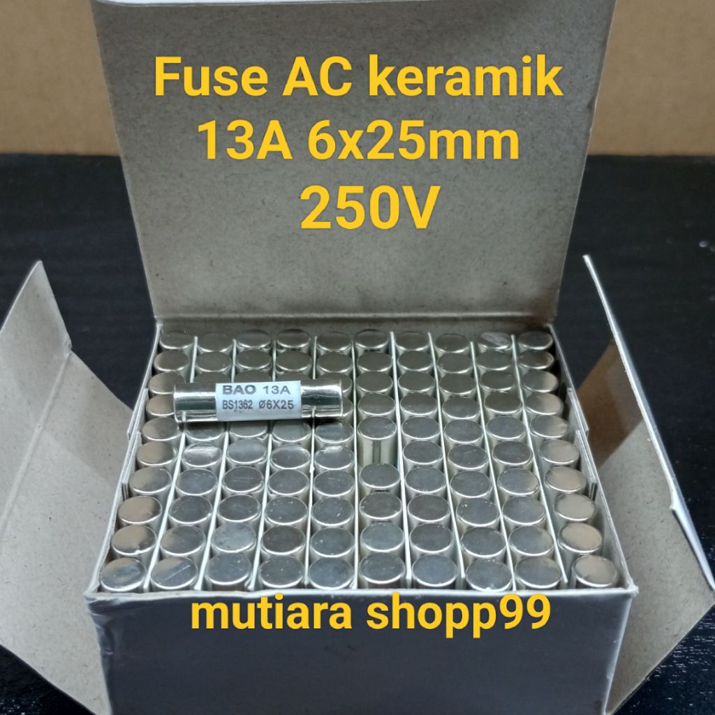 Jual Fuse AC keramik 16A 6x25mm ( 1 dus isi 100 ) | Shopee Indonesia