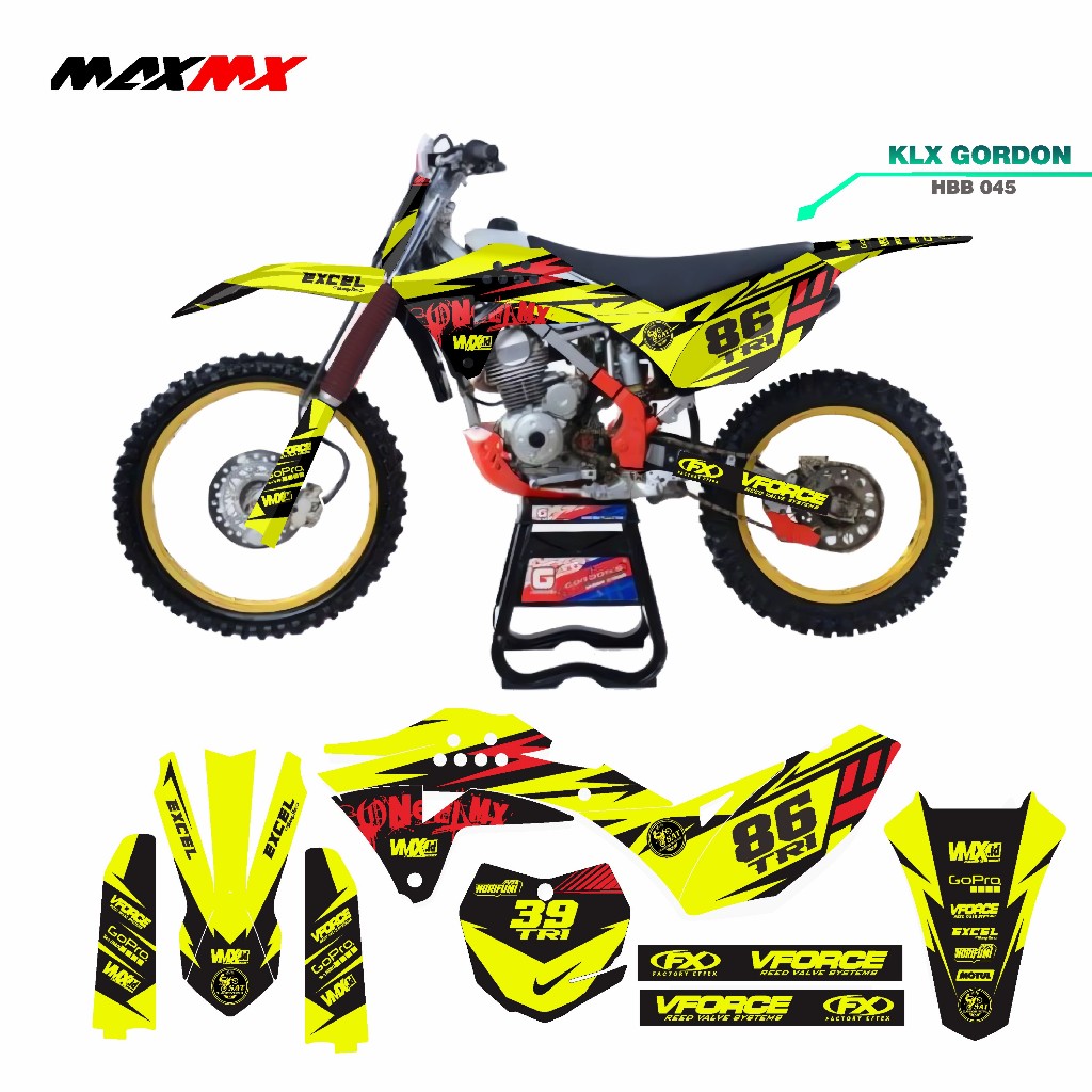Jual Decal Stiker KlX 150 Gordon Supermoto Dekal Sticker Striping Klx ...
