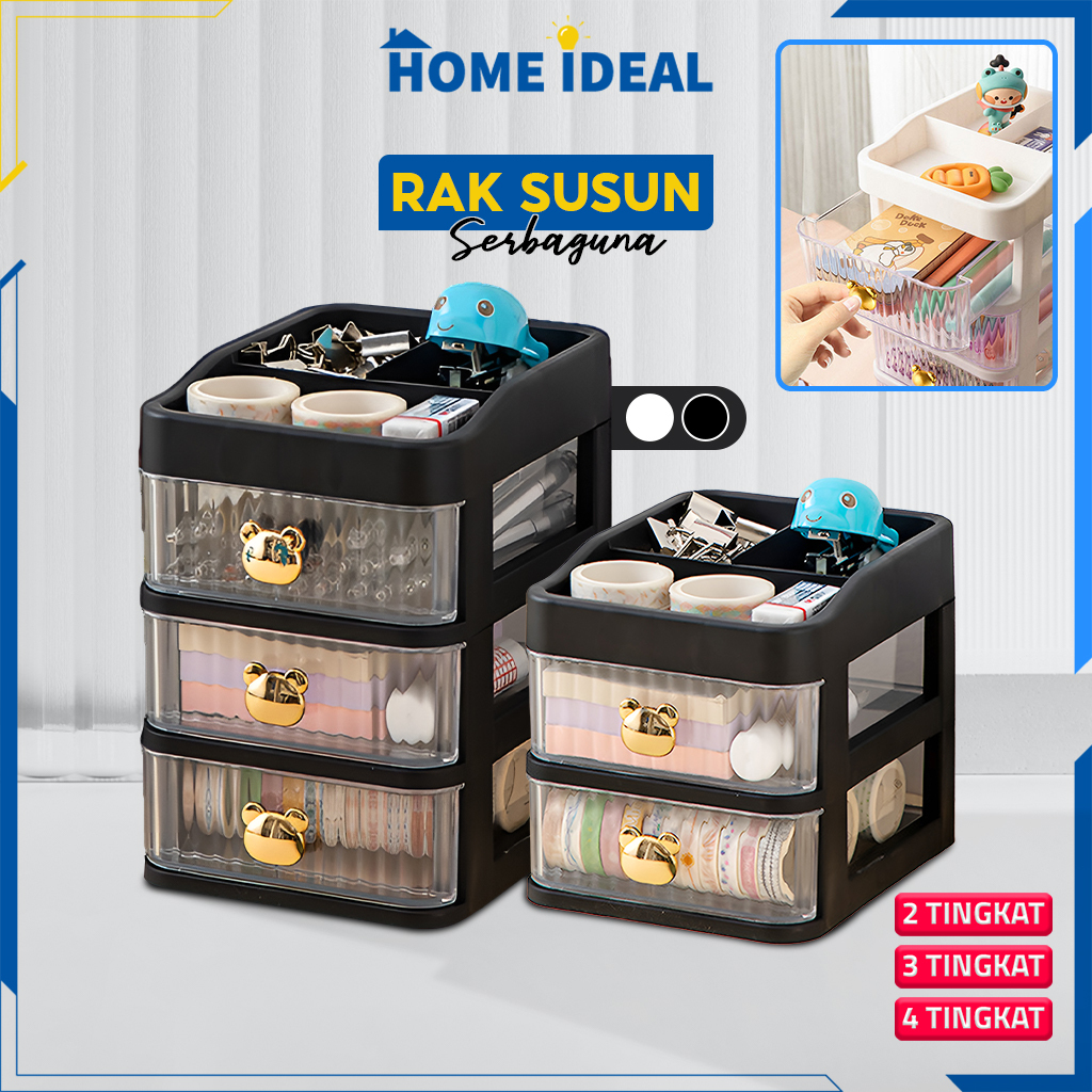 Jual Rak Kosmetik Serbaguna 3 Laci Rak Meja Desktop Drawer / Rak Susun ...