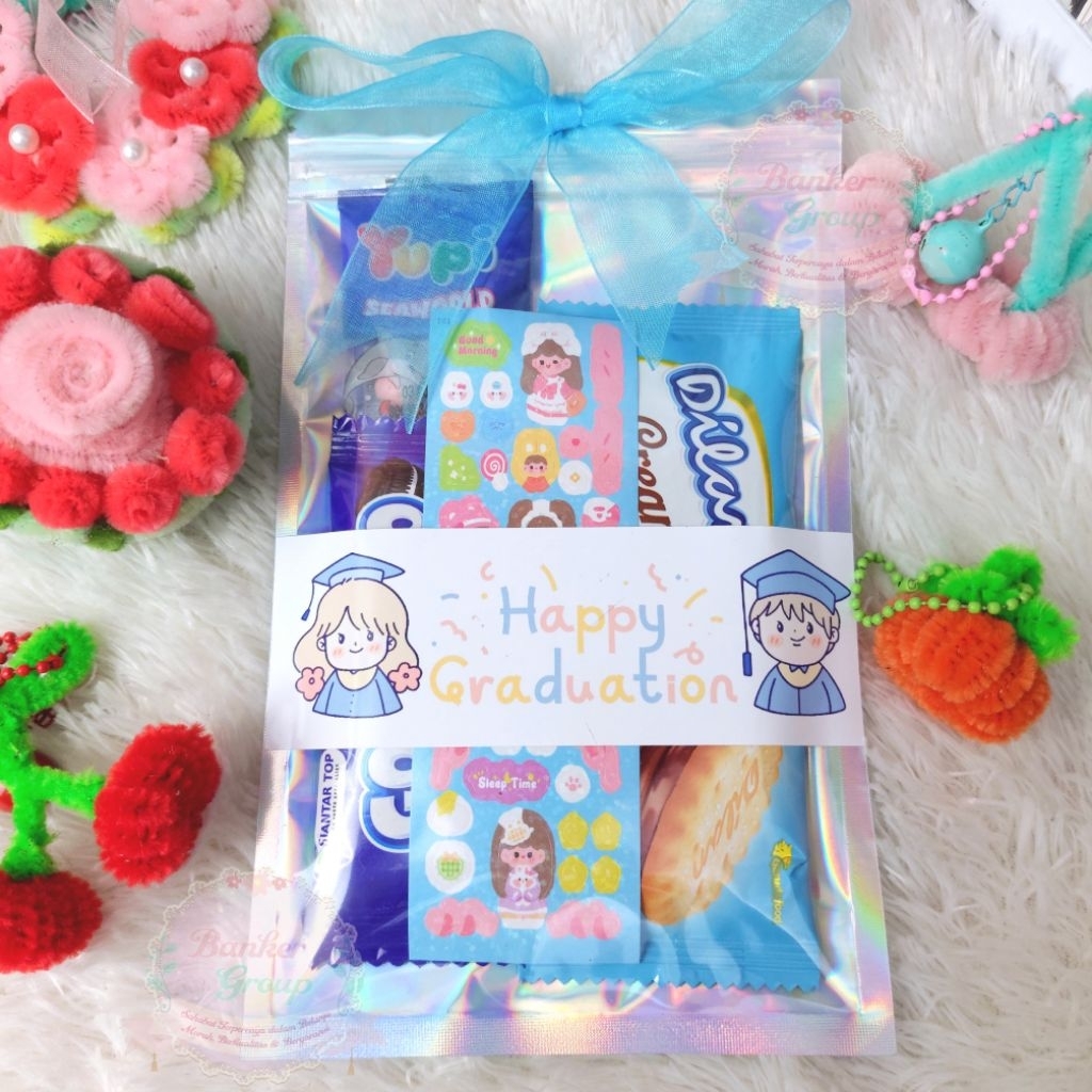 Jual PAKET MINI GIFT SNACK BIRU / HAMPERS SNACK MINI / KARTU UCAPAN ...