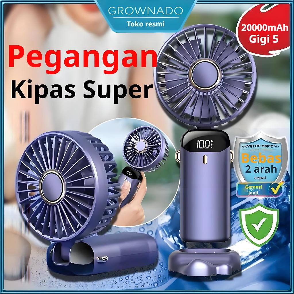Jual Kipas Angin Mini Rechargeable Handle LCD Display Cooling LED Light ...
