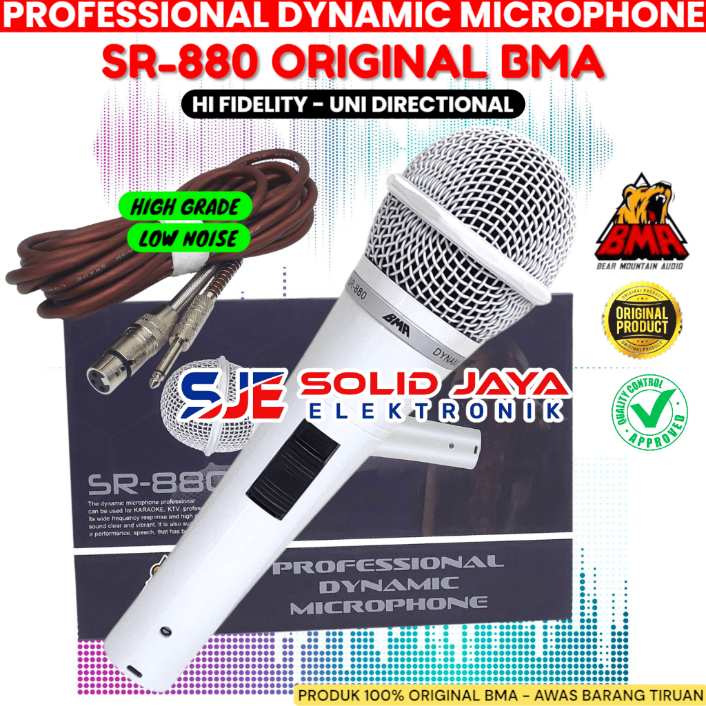 Jual MIC MICROPHONE BMA SR880 PROFESIONAL DYNAMIC MIK SR-880 SR 880 KARAOKE VOKAL VOCAL DINAMIK ...