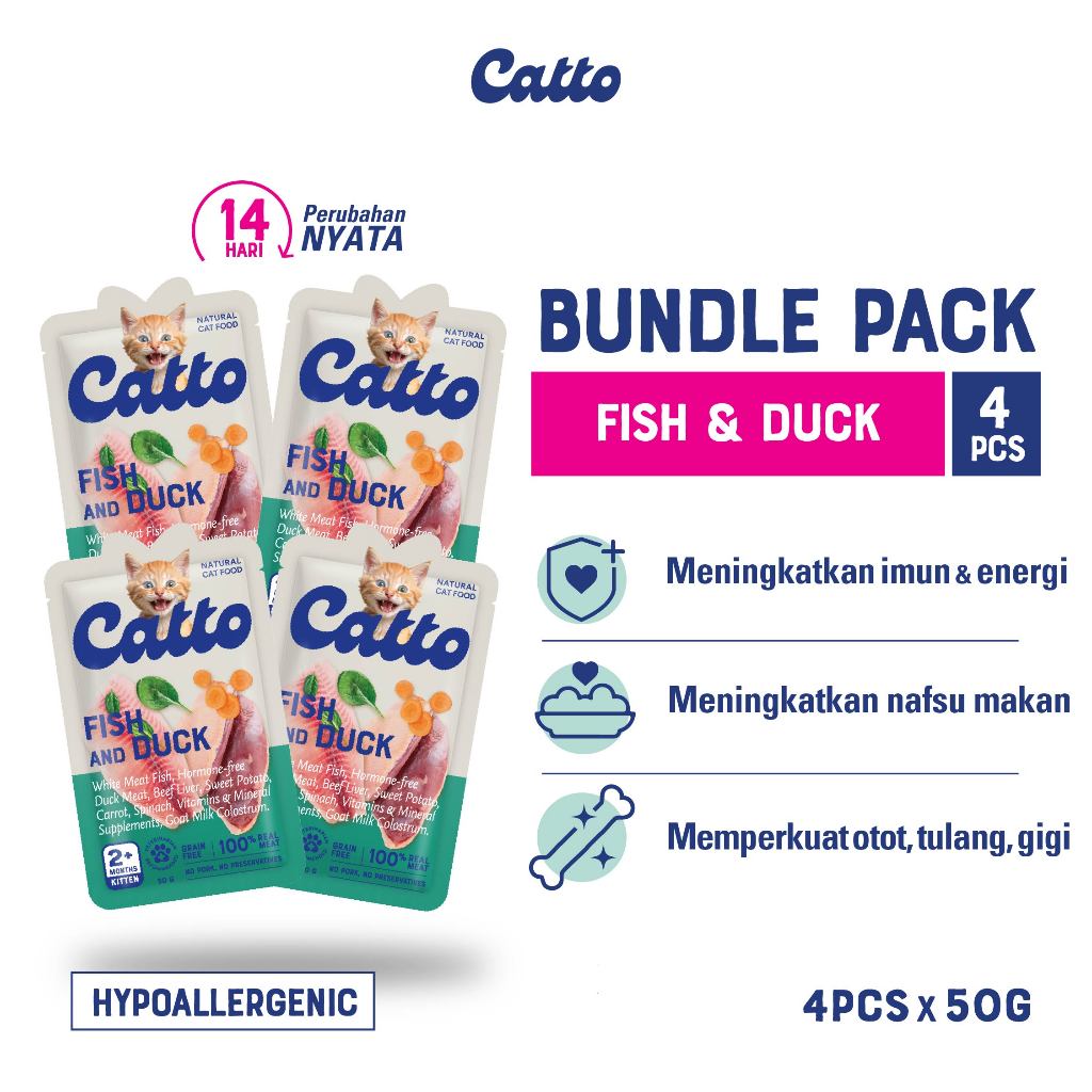 Jual Catto Makanan Anak Kucing | Natural Wet Cat Food - Bundle Fish and ...