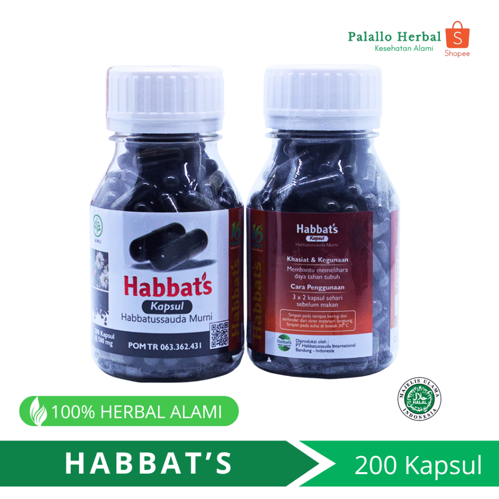 Jual Habbats Habbatussauda Murni 200 Kapsul Habbatussauda serbuk ...