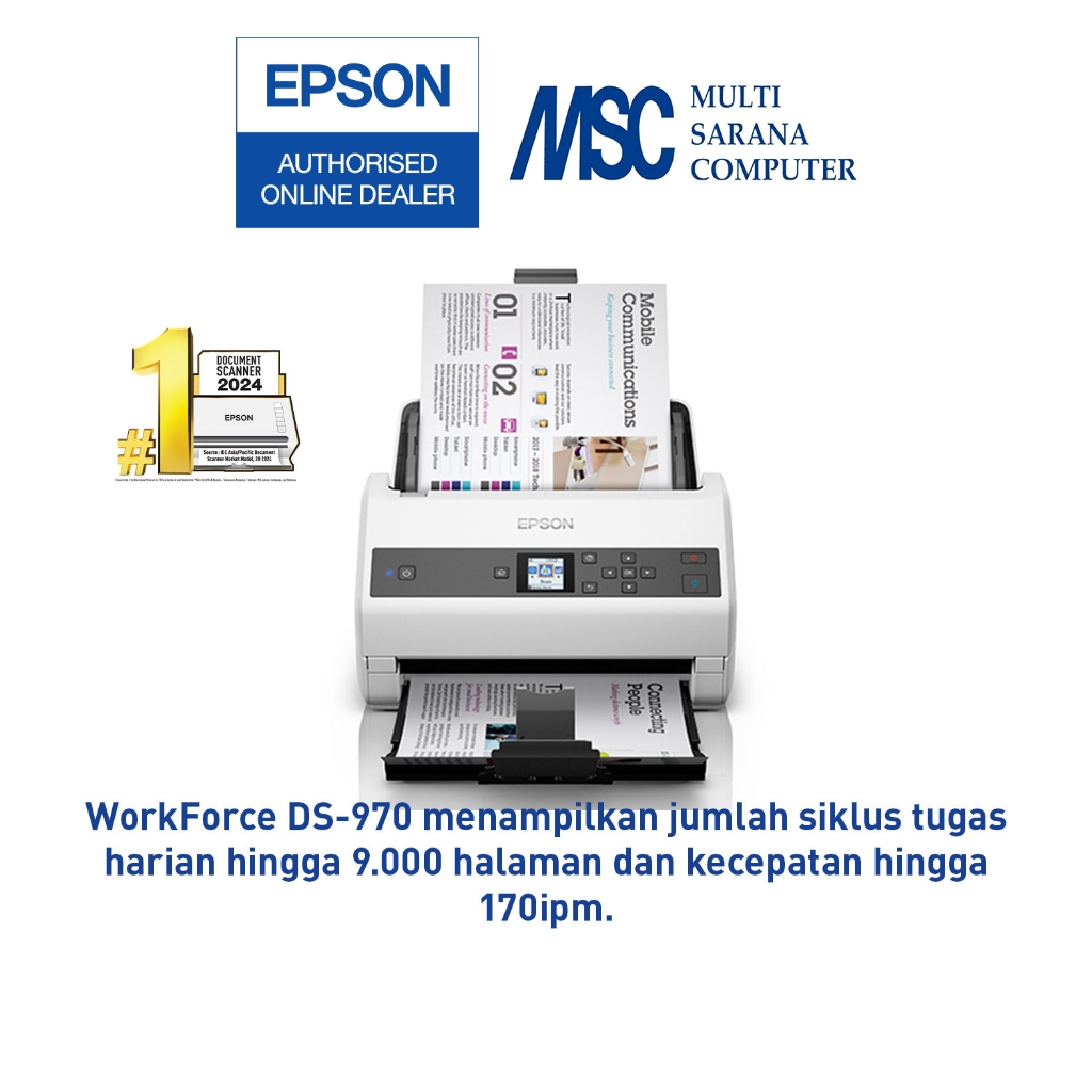 Jual EPSON Scanner WorkForce DS-870 DS870 DS 870 A4 Duplex Sheet-fed ...