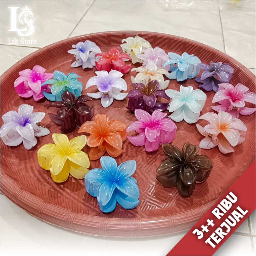 Jual JEPIT RAMBUT BUNGA KAMBOJA KAMBOJA 8CM WARNA WARNI / JEDAI RAMBUT ...
