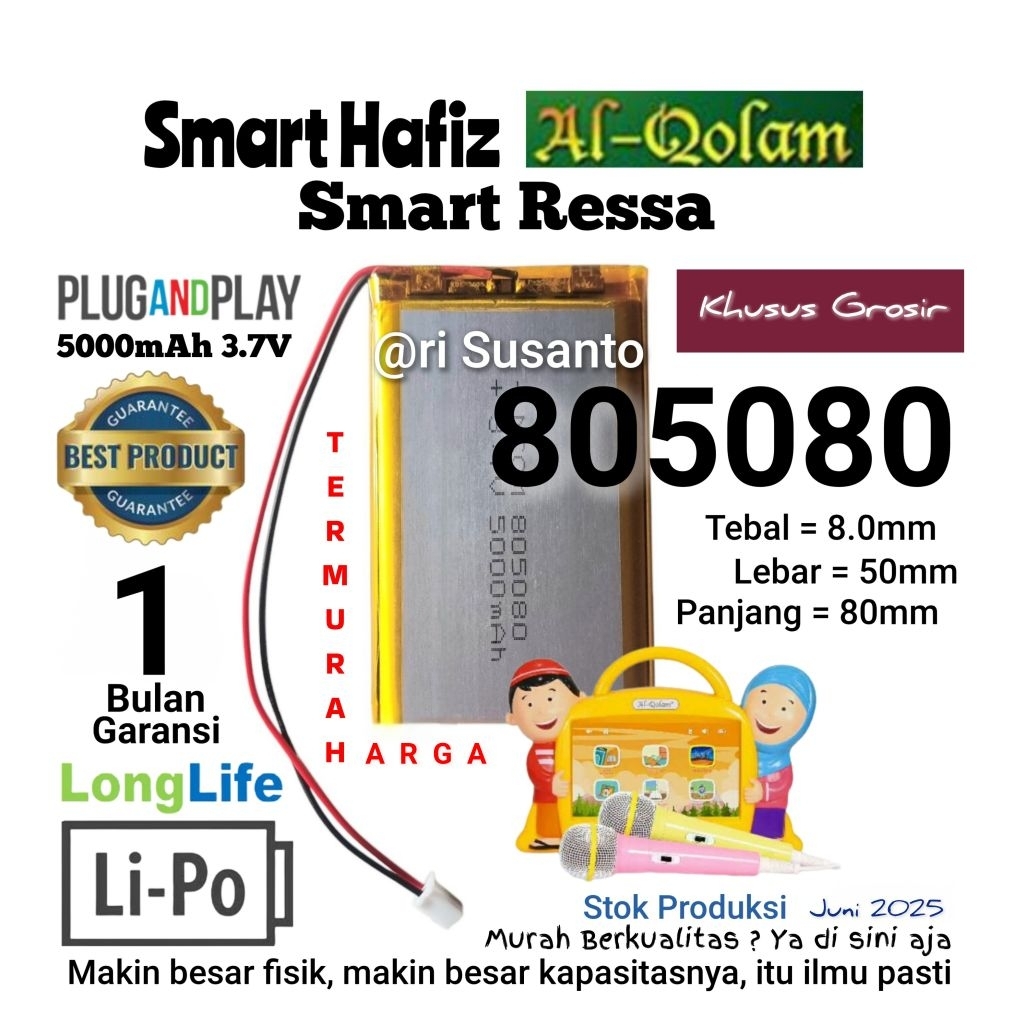 Jual 5000MAH - BATERAI SMART HAFIZ / SMART RESSA (DENGAN SOKET) BATERE ...