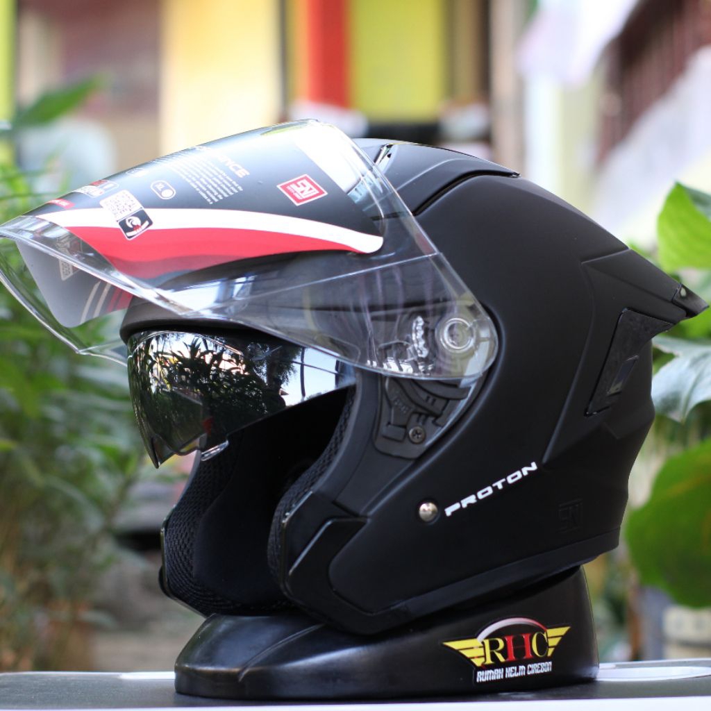 Jual Helm HRV proton solid double VISOR helm halface keren motorcycle ...