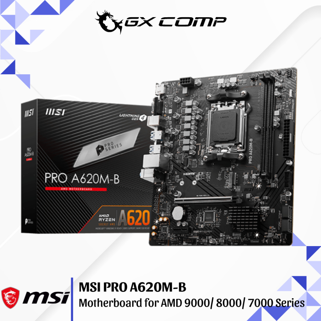 Jual Motherboard MSI PRO A620M-B Mobo M-ATX for AMD Ryzen 7000, 8000 ...