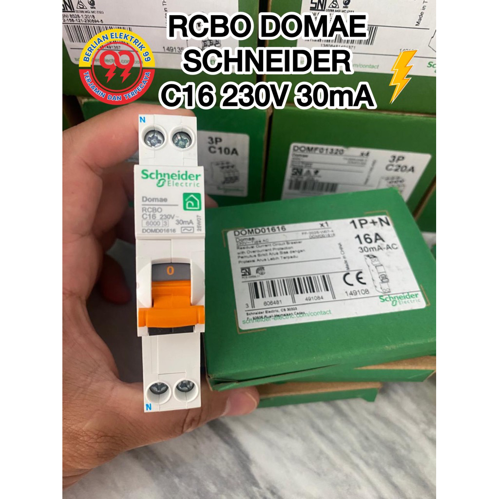 Jual Schneider RCBO domae slim 16A DOMD01610 original | Shopee Indonesia