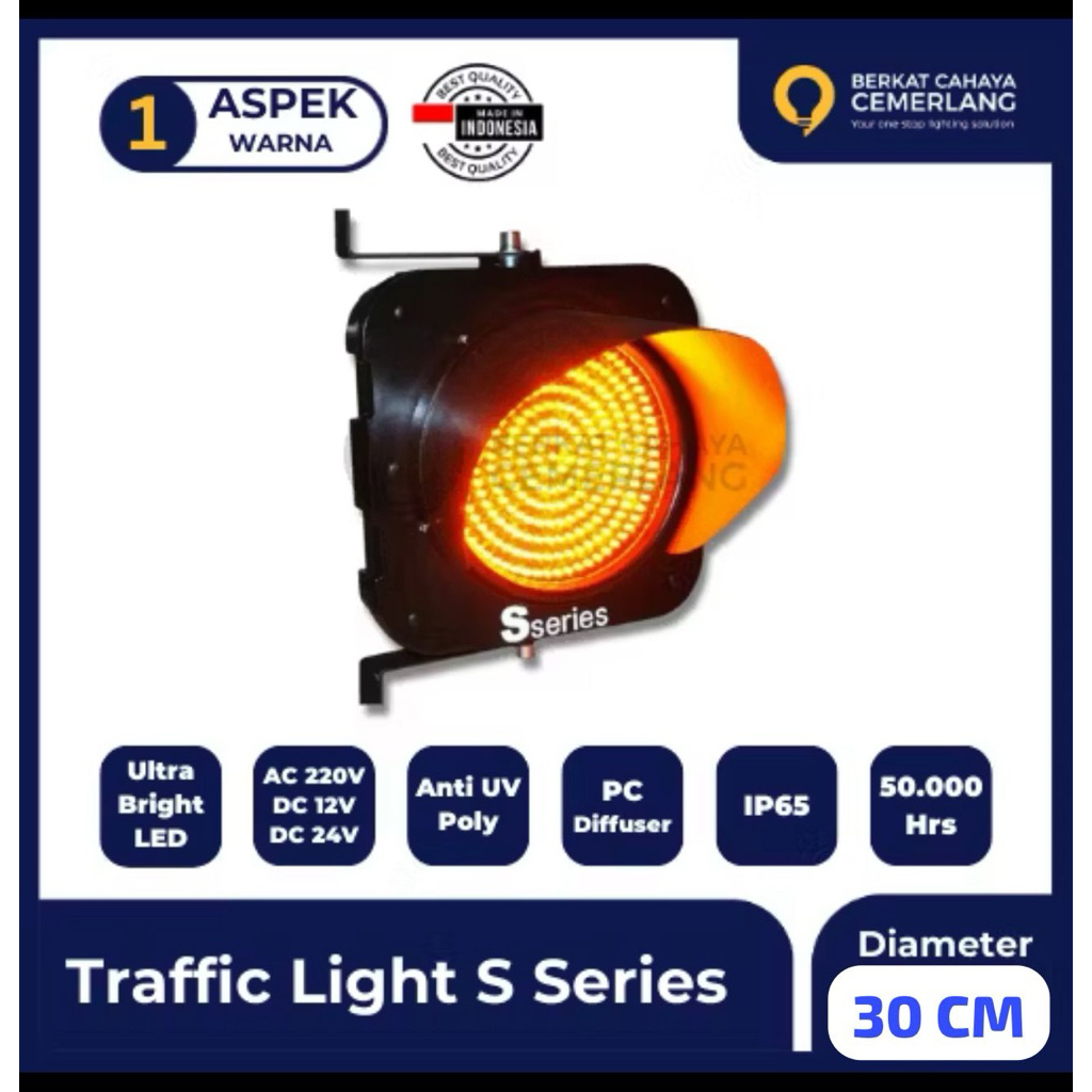 Jual Lampu Traffic Light S Series 30 CM 1 Aspek Kuning Warning Light ...