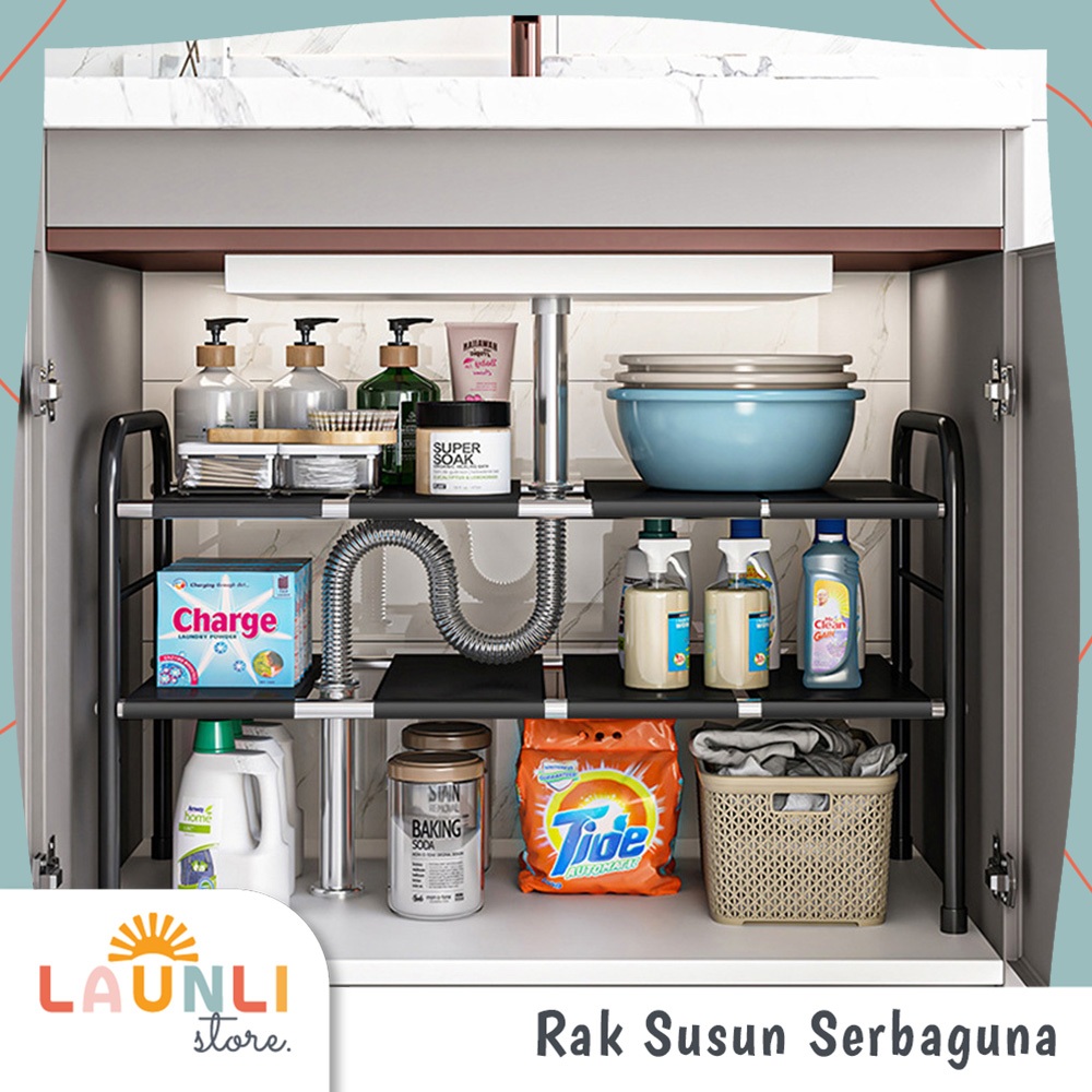 Jual Rak 2 Susun Penyimpanan Sabun Handuk Lemari Wastafel Laundry Room ...