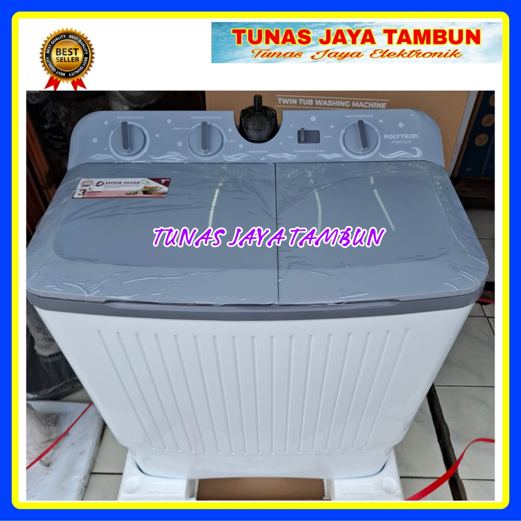 Jual MESIN CUCI POLYTRON PWM 7076 / MESIN CUCI POLYTRON 2 TABUNG 7KG ...