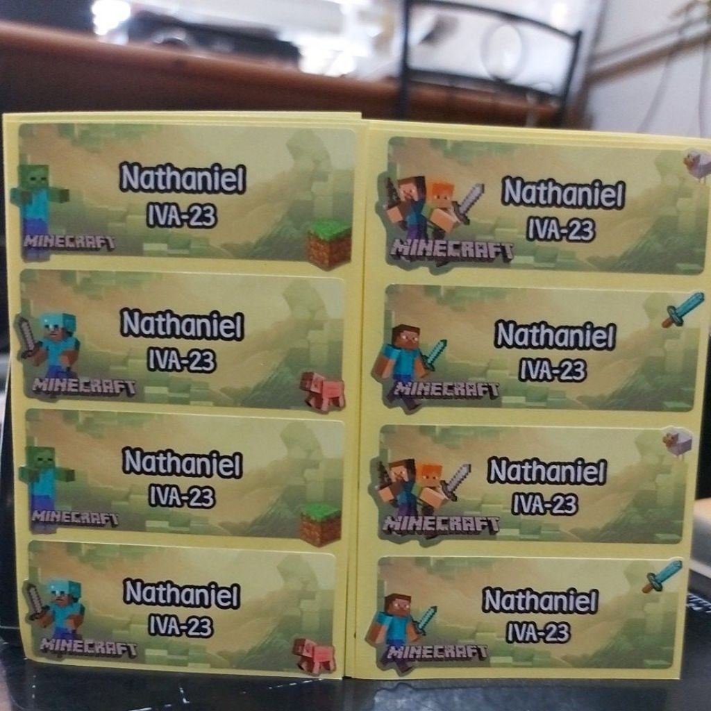 Jual Stiker Nama Minecraft Label Nama untuk Mapel Tema Minecraft ...