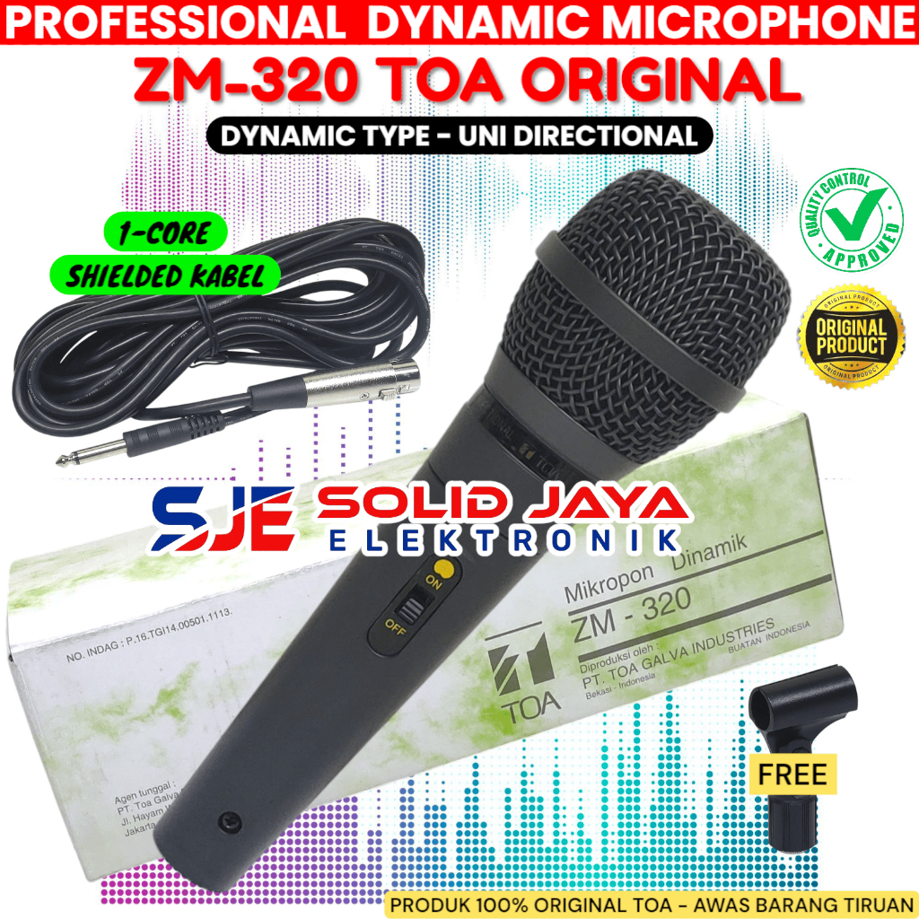 Jual MICROPHONE MIC TOA ZM320 PROFESIONAL DINAMIC MIK ZM-320 ZM 320 ...