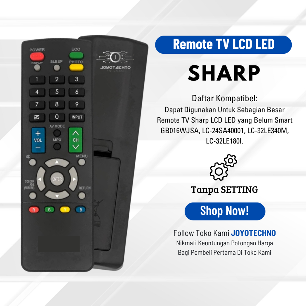 Jual Remot Remote TV Sharp Aquos LCD LED GB016WJSA | Shopee Indonesia