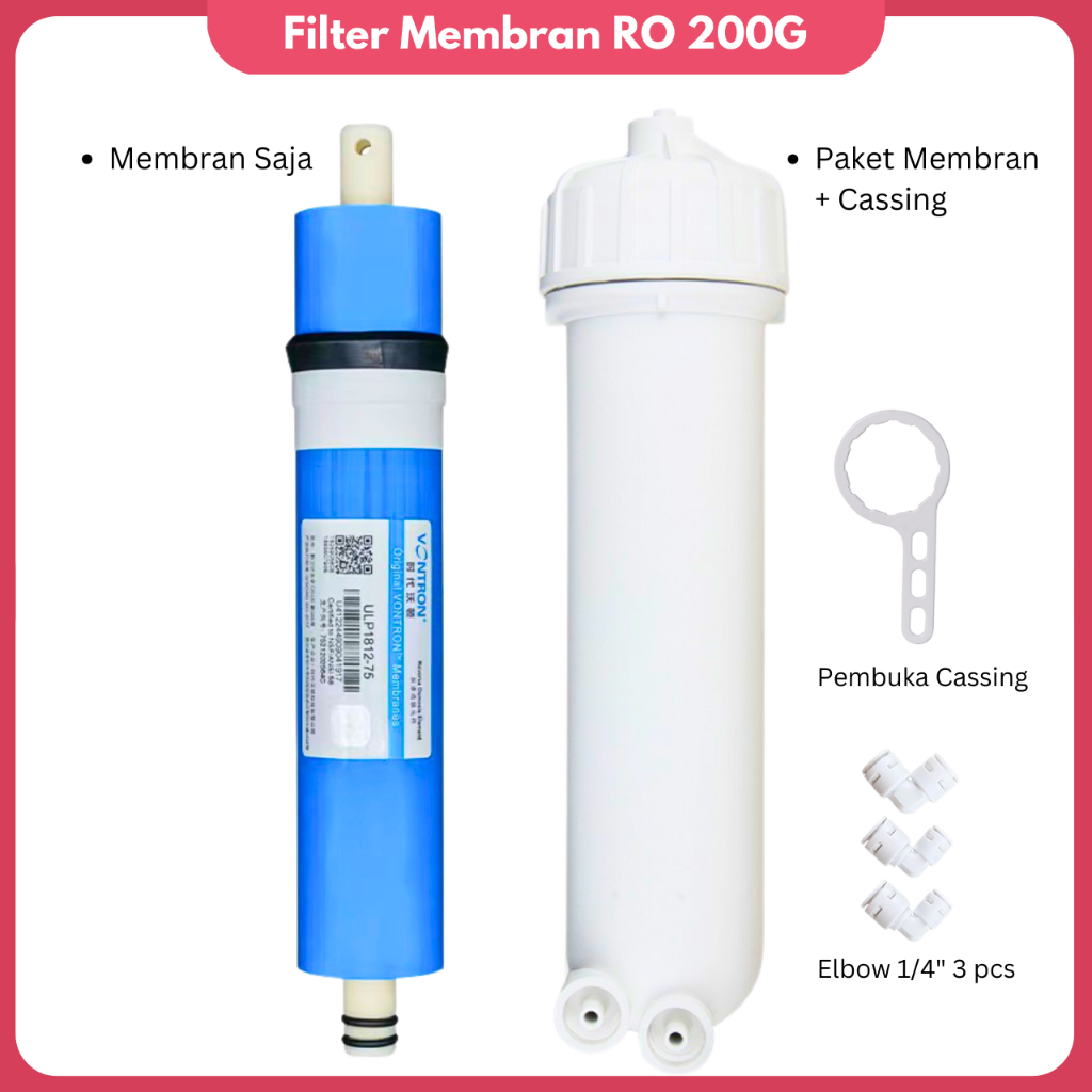 Jual Membran Filter RO Filter Air Isi Ulang Reverse Osmosis 200 GPD ...