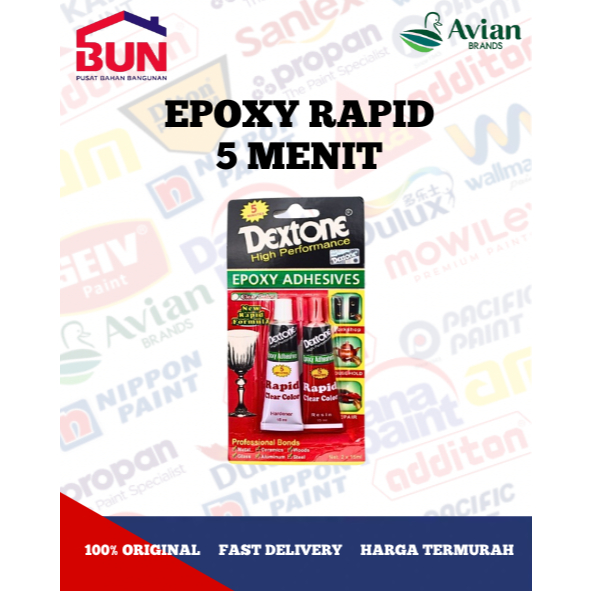 Jual Dextone Rapid Plastic Steel Epoxy Lem Besi Lem 5 Menit Warna Clear ...