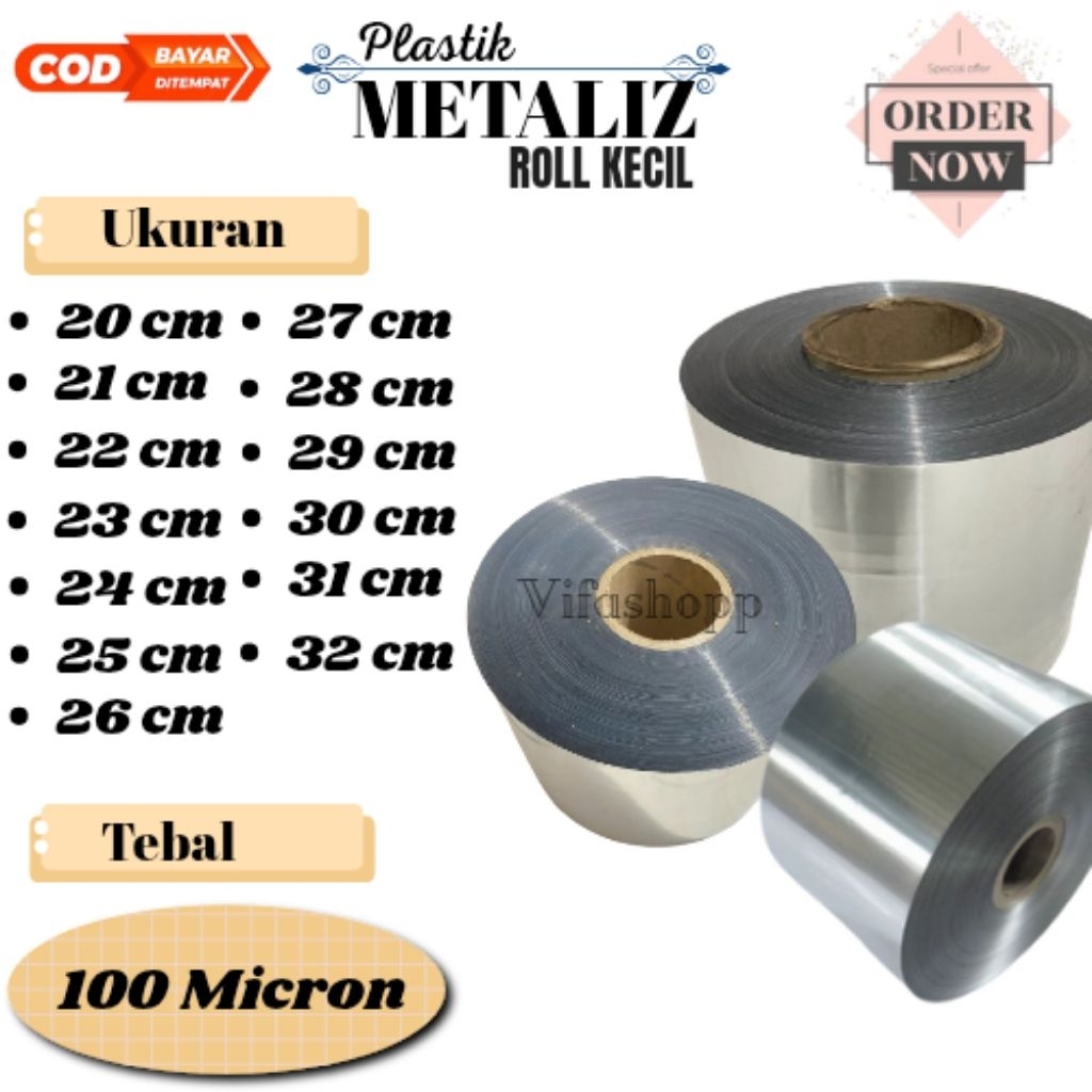 Jual PLASTIK METALIZ ROLL UK [ 20-36CM ] TEBAL 100 MICRON | Shopee ...