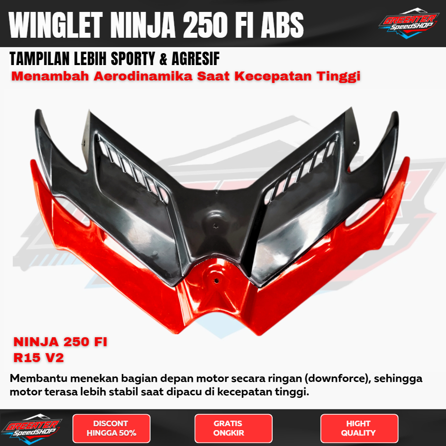 Jual winglet plastik abs NInja 250 FI universal pnp R15 v2 Ready Varian ...