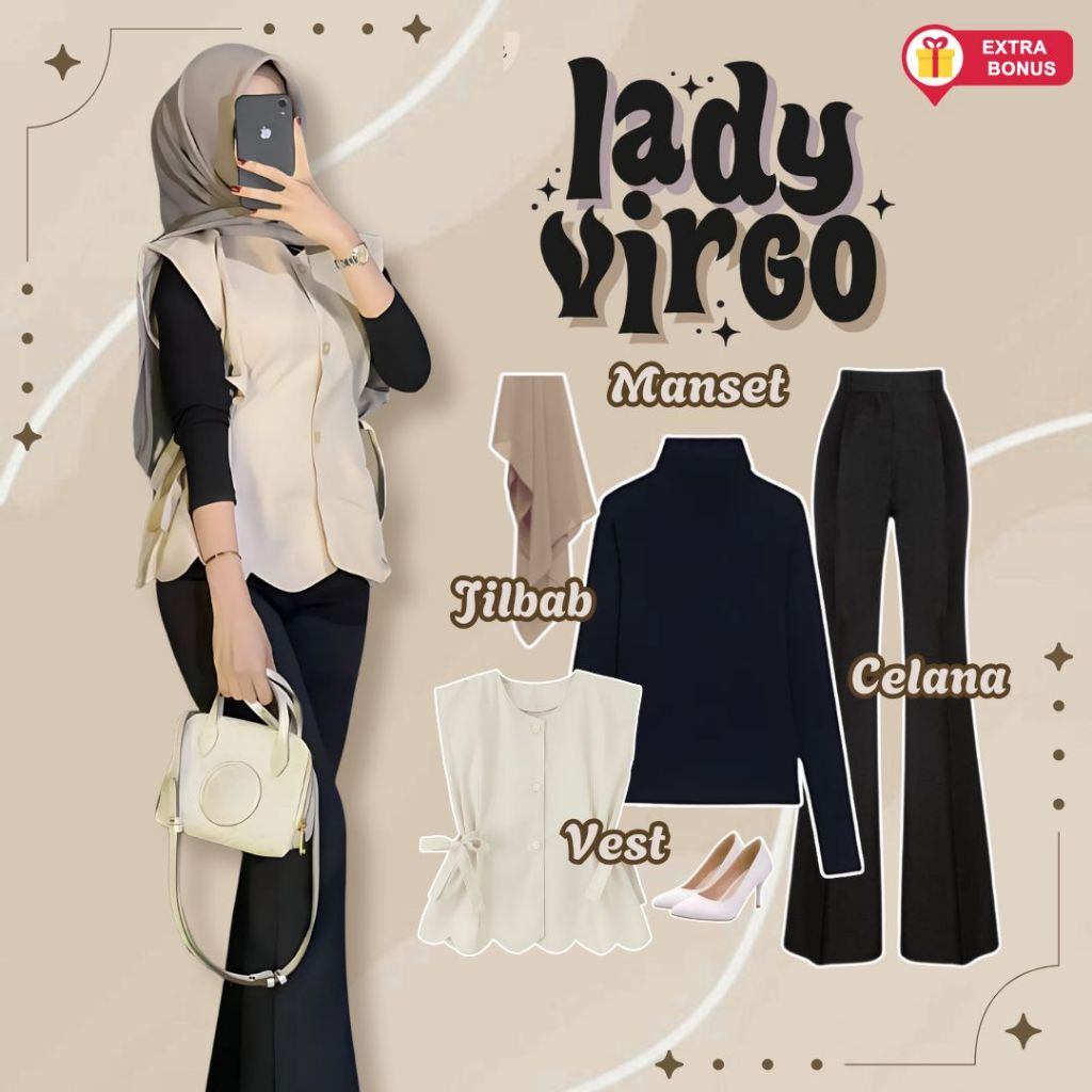 Jual One Set 4in1 Vest Manset Celana Cutbray Hijab Segi Empat Bella ...