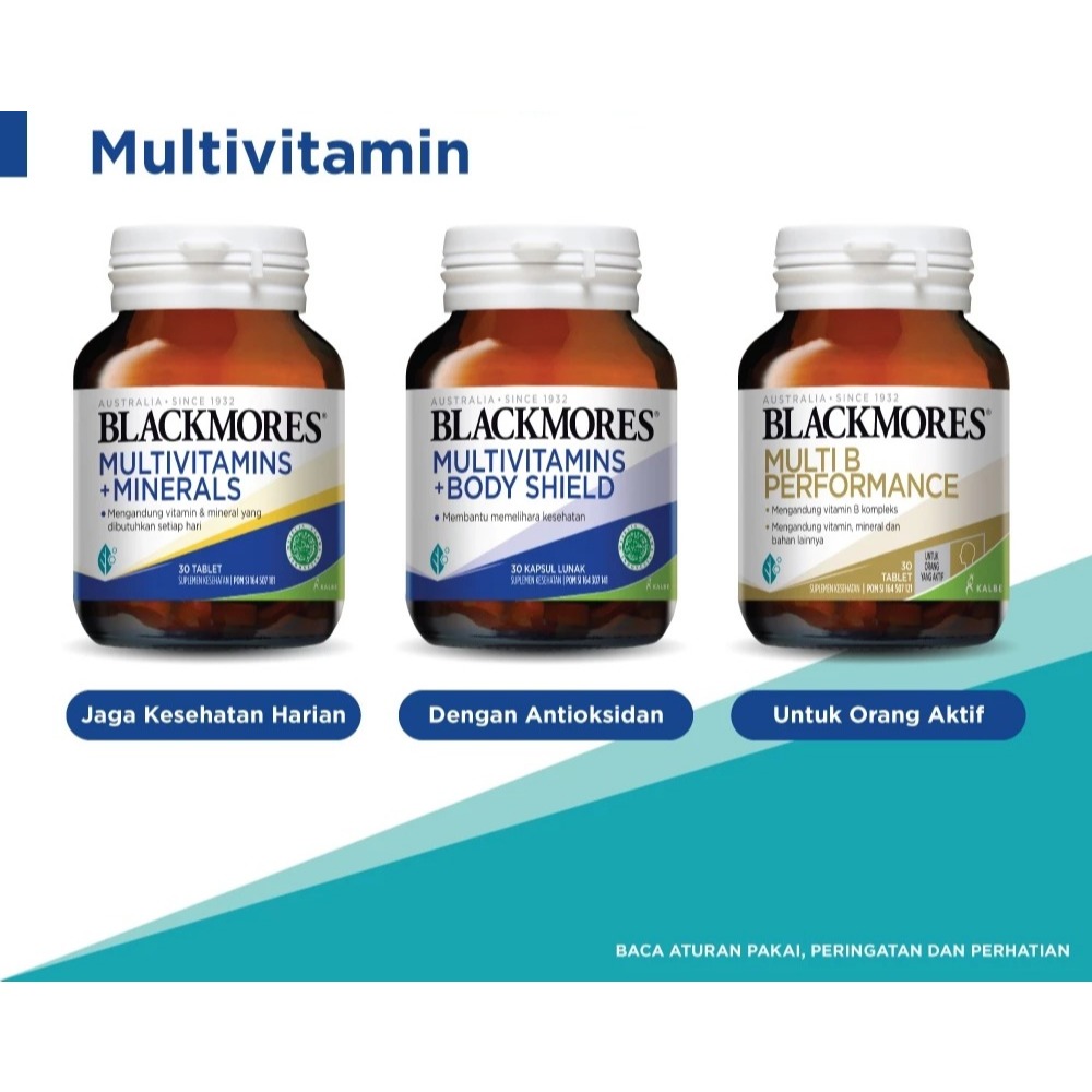 Jual BLACKMORES Multivitamins Minerals | Body Shield | Multi B Performance | Membantu Memelihara ...