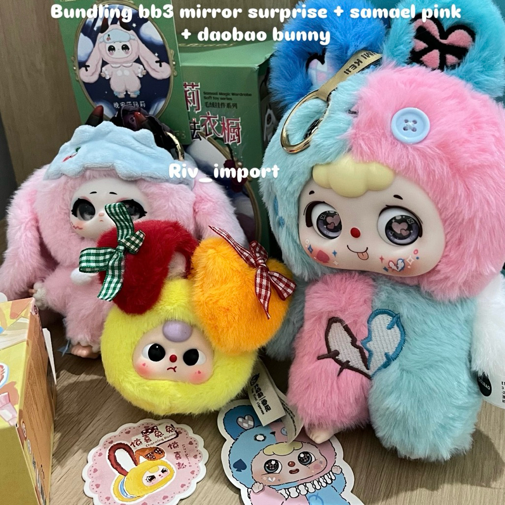 Jual [Ready free parfum] baby three secret surprise vanity mirror bunny ...