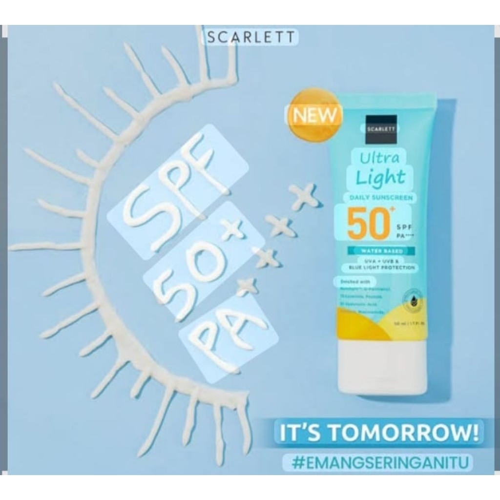 Jual Promo! Scarlet whitening ultra light daily sunscreen spf 50+PA ...