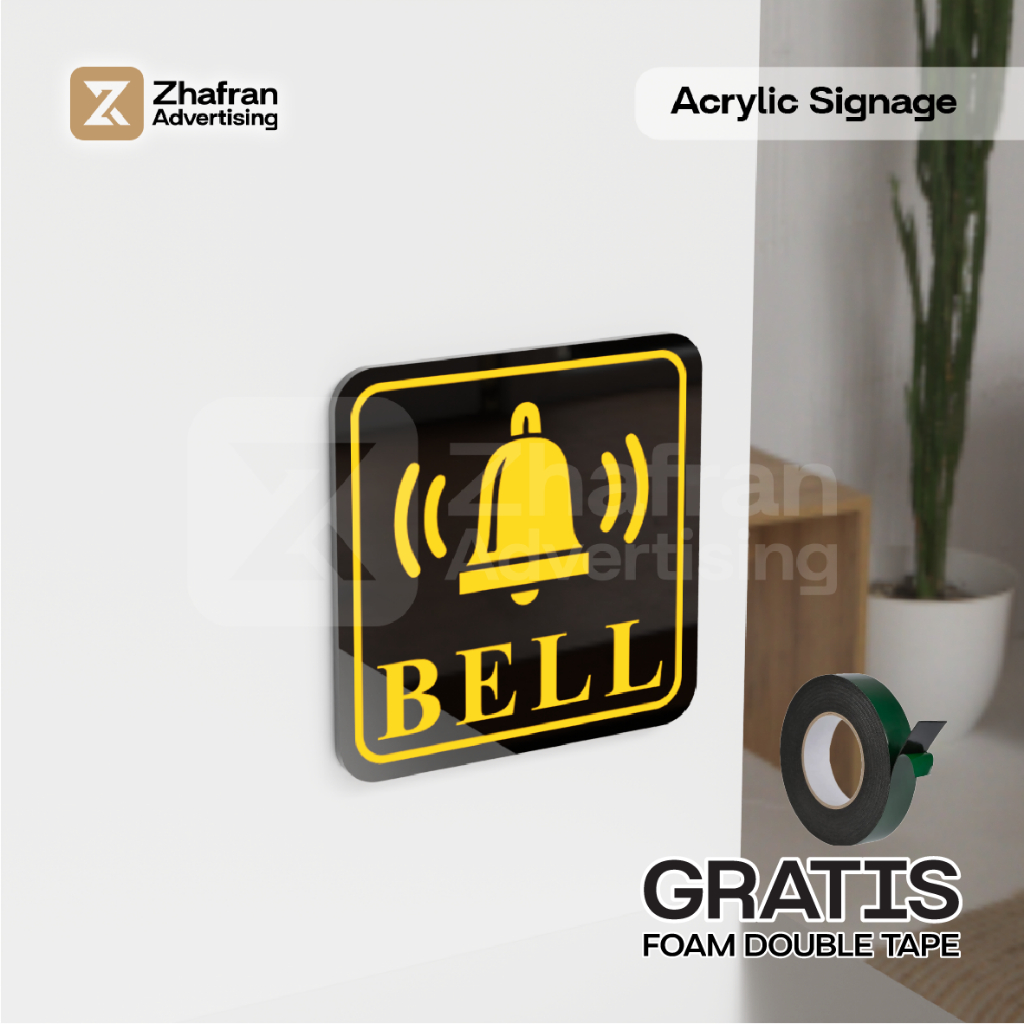 Jual Akrilik Bell Tahan Air 10 CM / Papan Tanda Bel Akrilik / Acrylic ...