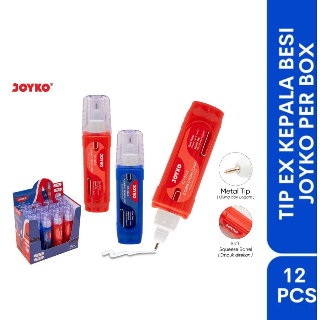 Jual Tip ex Corection Fluid Kepala Besi Joyko Harga Per Lusin 12pcs ...