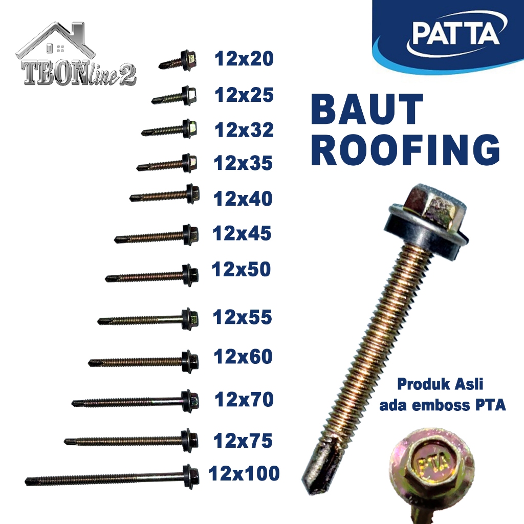 Jual BAUT PTA / PATTA ROOFING ATAP 12X20 12X25 12X32 12X35 12X40 12X45 ...