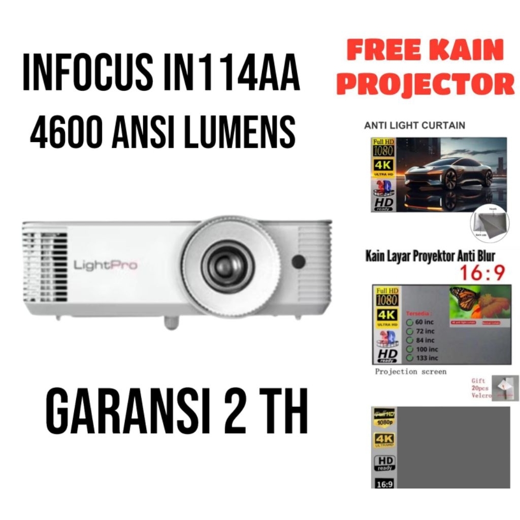 Jual Proyektor INFOCUS IN-114AA 4600 ANSI LUMENS Free Screen | Shopee ...