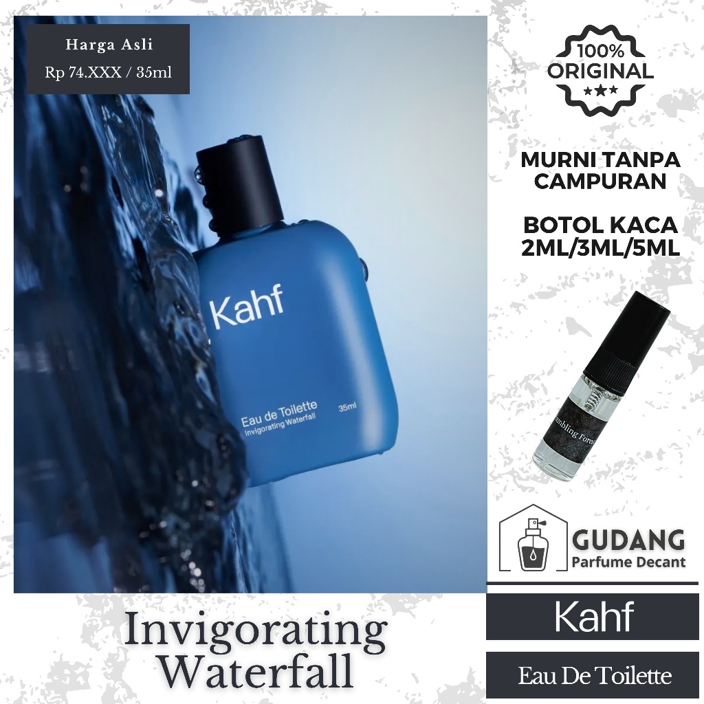Jual Decant Parfume Kahf EDT Invigorating Waterfall Travel Size 5ml 3ml ...