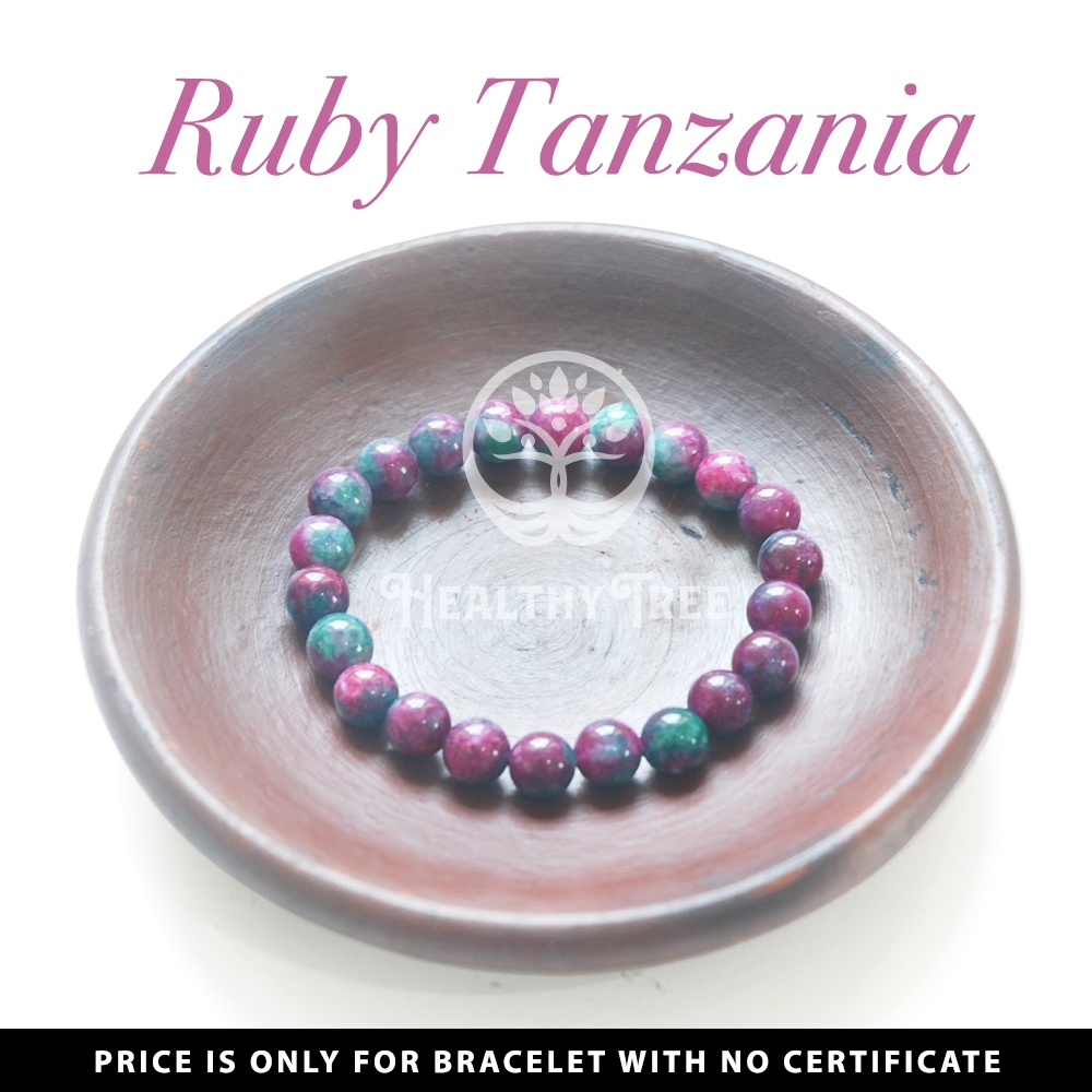 Jual Gelang Batu Natural Kristal Tanzania Ruby In Zoisite (Anyolite ...