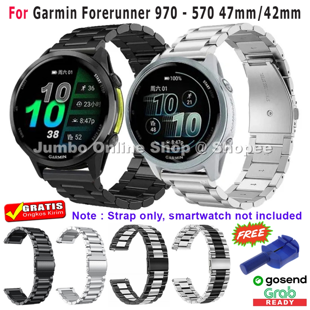Jual STRAP STAINLESS STEEL METAL FOR GARMIN FORERUNNER 970 - FORERUNNER ...