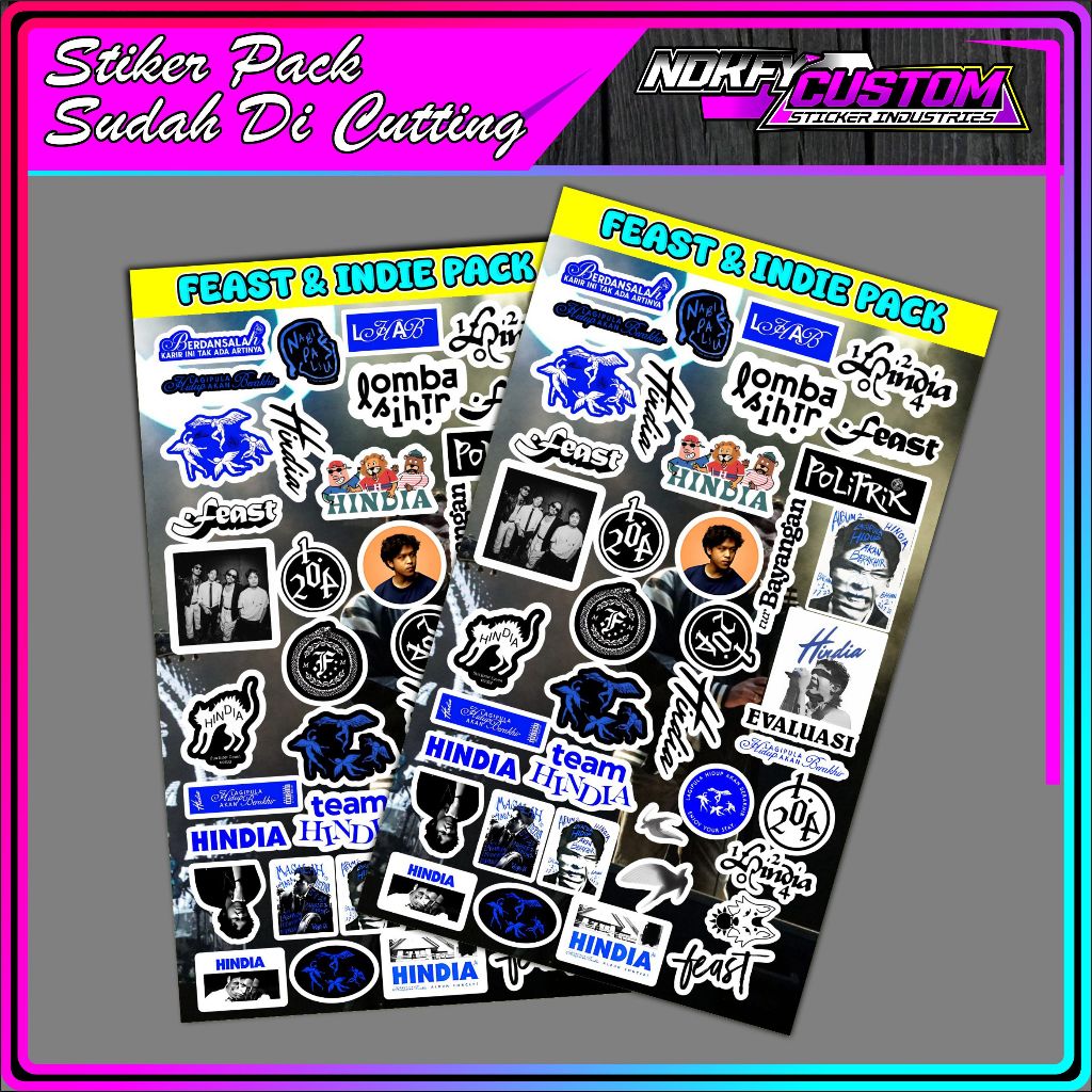 Jual STIKER PACK 40PCS HINDIA FEAST ARTIS | STIKER PACK ANTI AIR ANTI ...