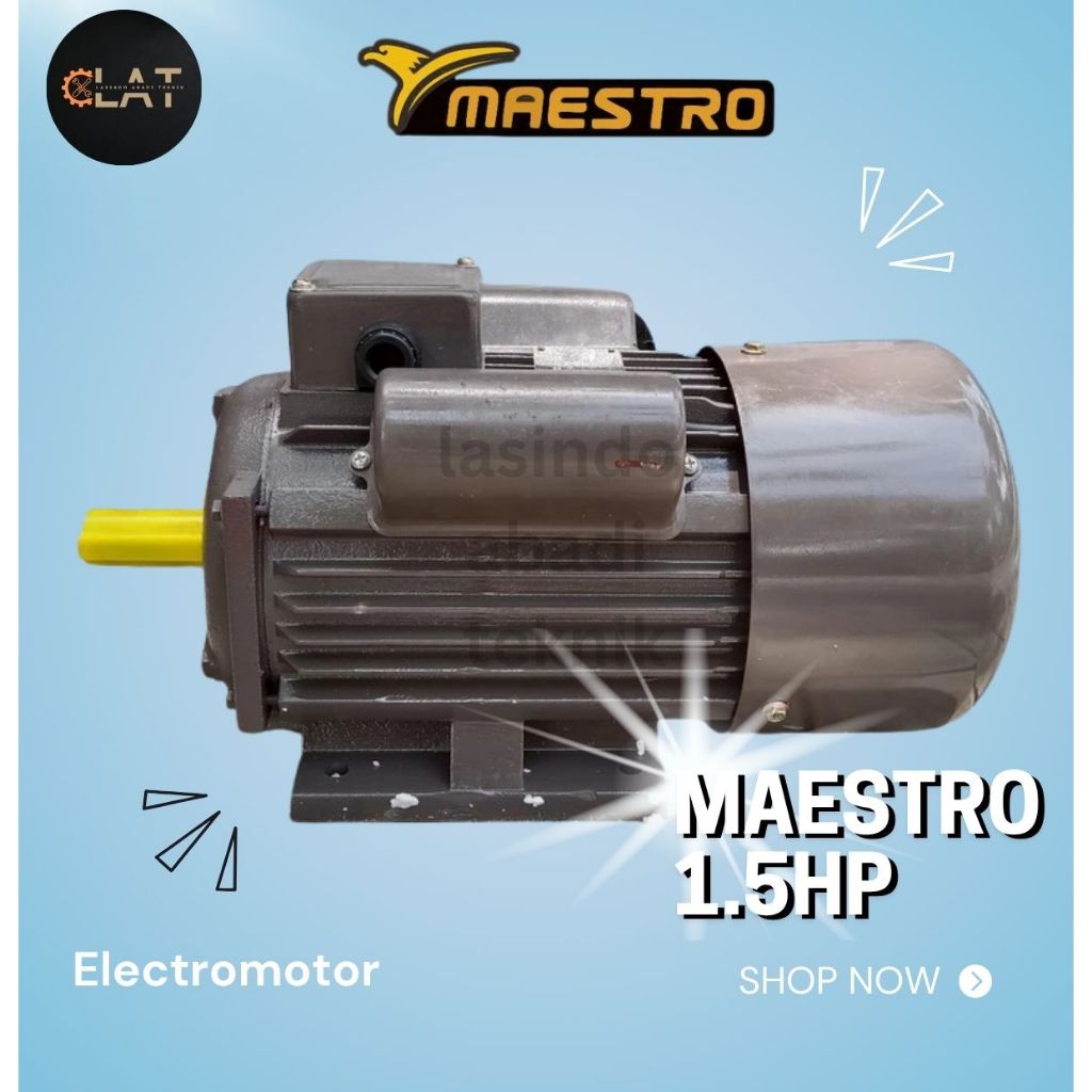 Jual Dinamo Maestro 1.5 hp 1 Phase 1400 2800 rpm Elektromotor Maestro 1 ...