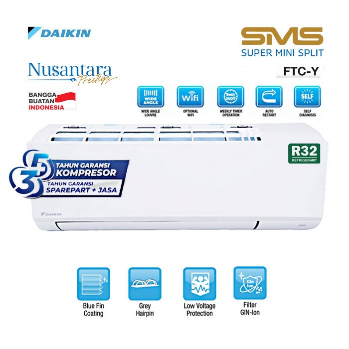 Jual DAIKIN STC-50YV AC Split Standard 2 PK Blue Fin Coating With ION ...