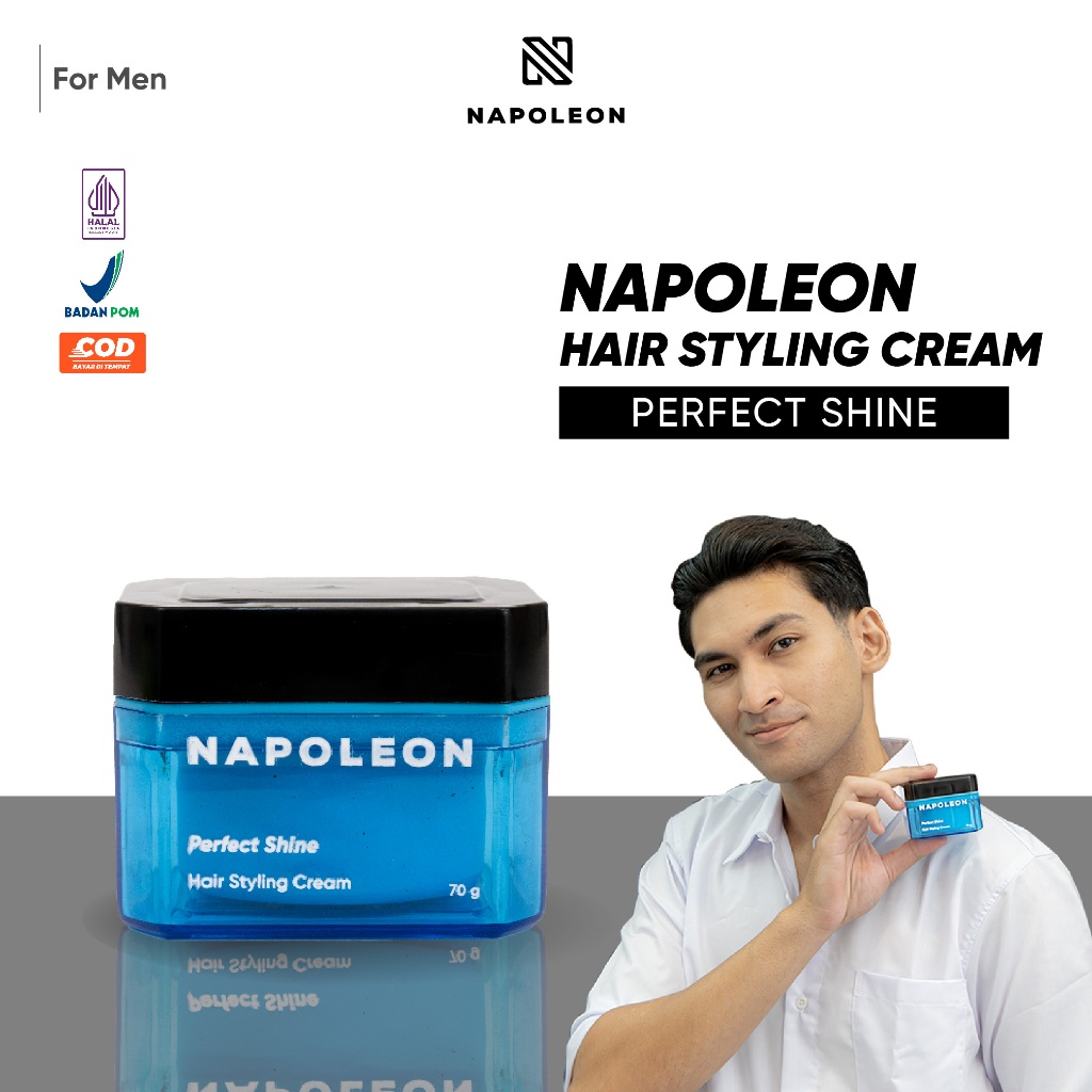 Jual NAPOLEON Hair Styling Cream Rambut 70g - Perfect Shine | Shopee ...