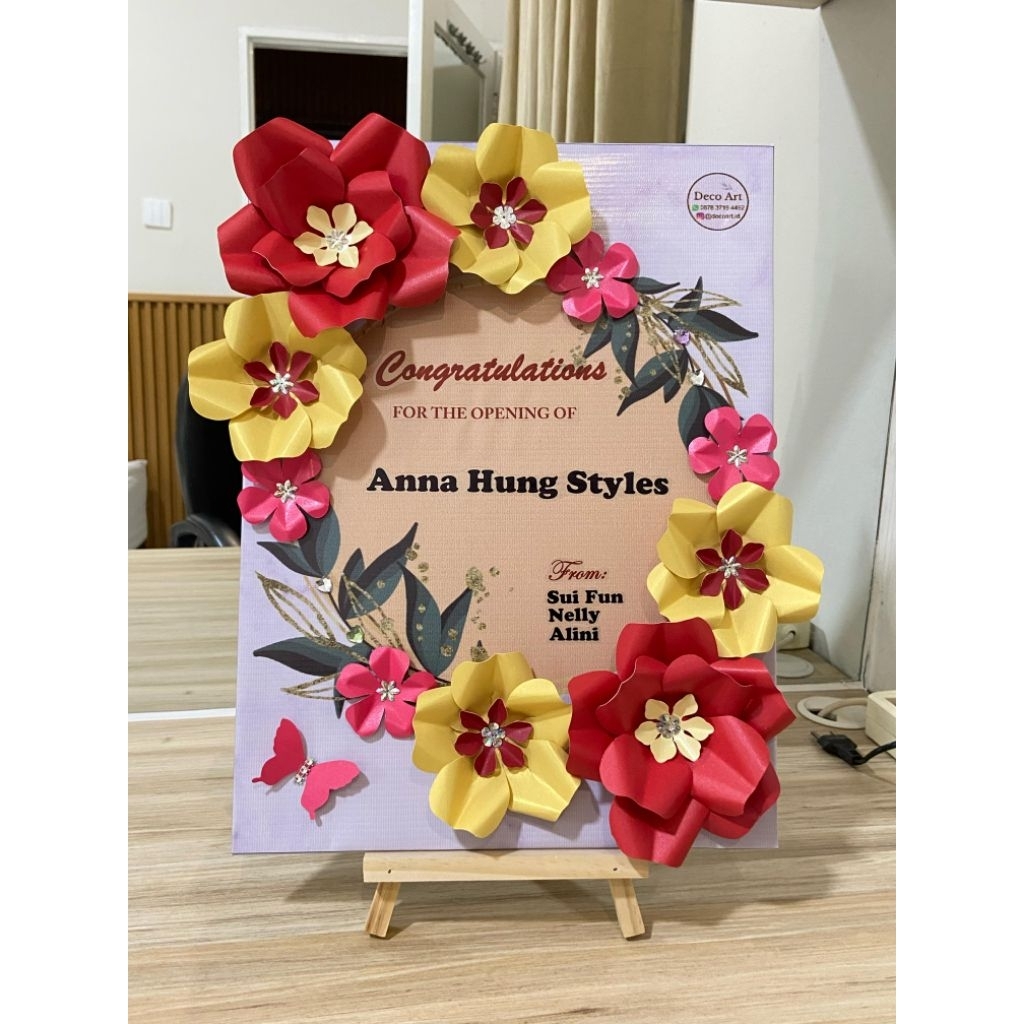 Jual DECO ART - Papan Bunga Kertas Custom Ucapan Selamat Wedding ...