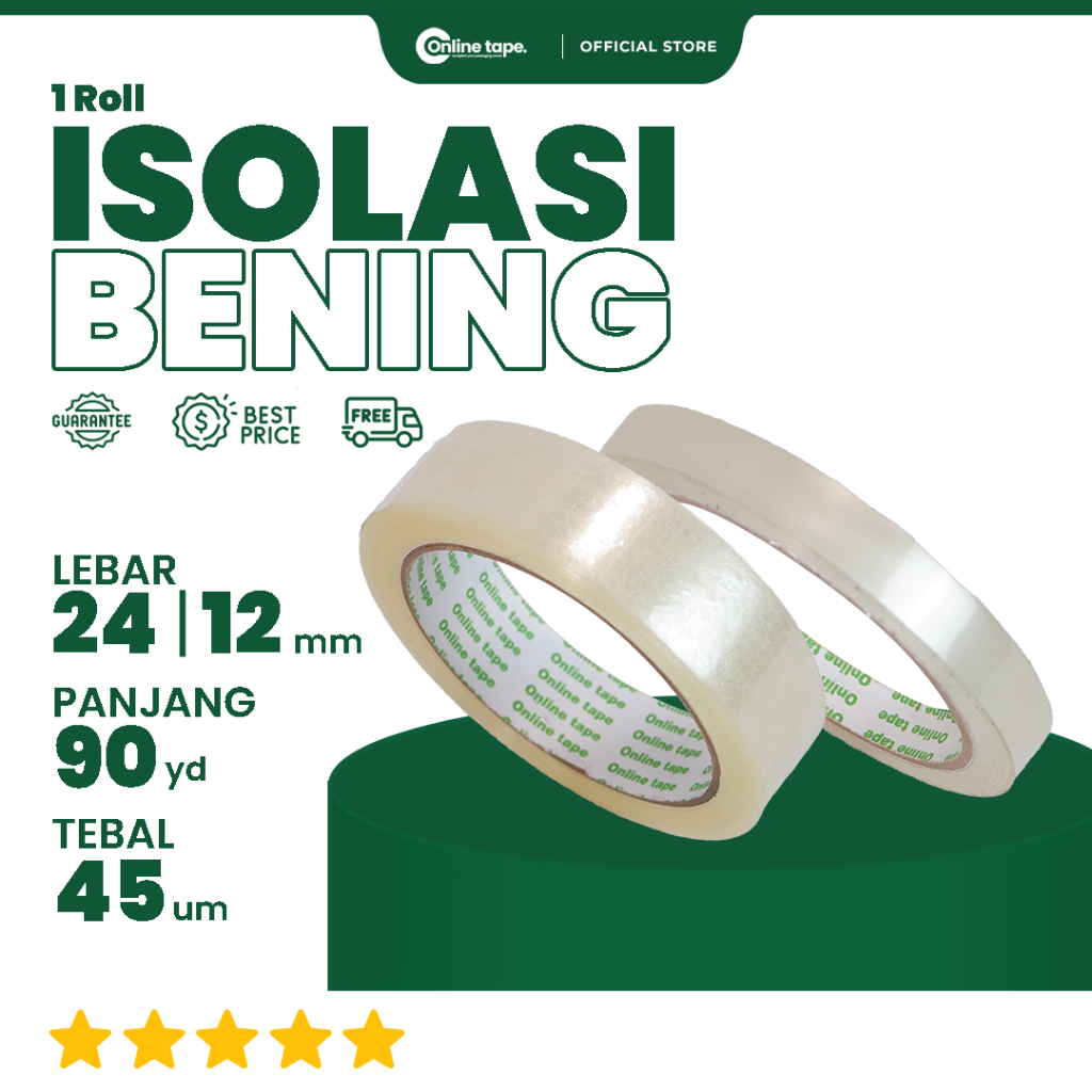 Jual Isolasi Bening 90 Yard 24 - 12 mm ECO / Lakban / Solatip Online ...