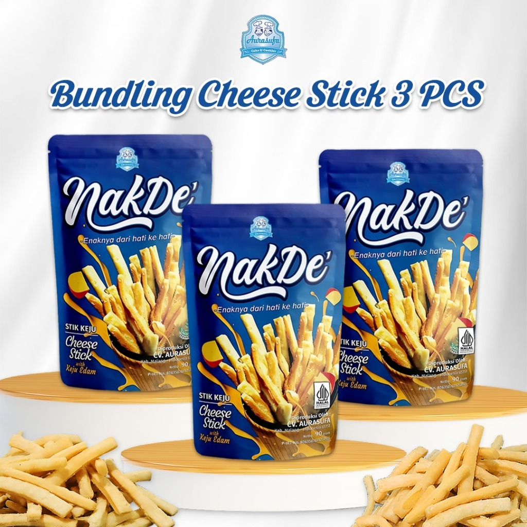 Jual 3pcs Stik Keju 60gr, NakDe Cheese Stick Premium, Stik Keju Edam ...