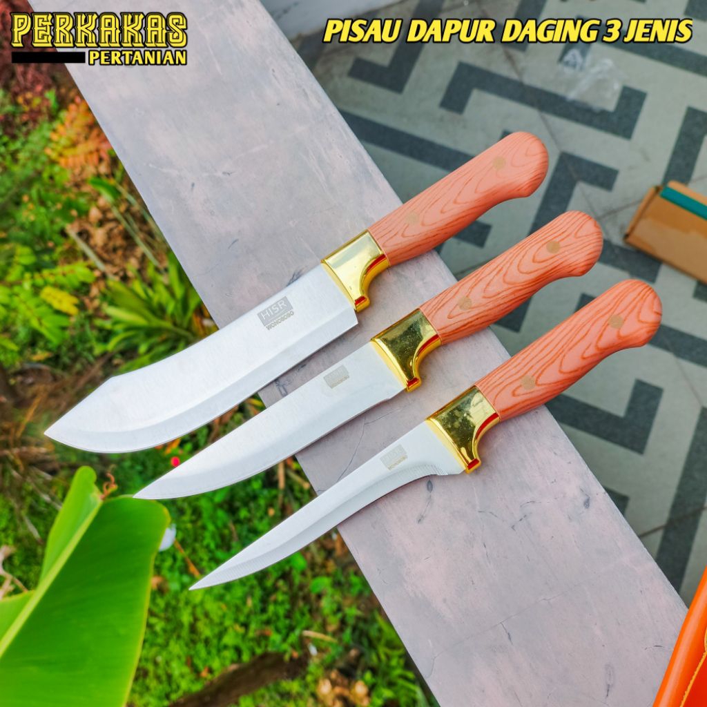 Jual Pisau dapur set pisau premium 3 jenis variasi murah tajam tahan ...