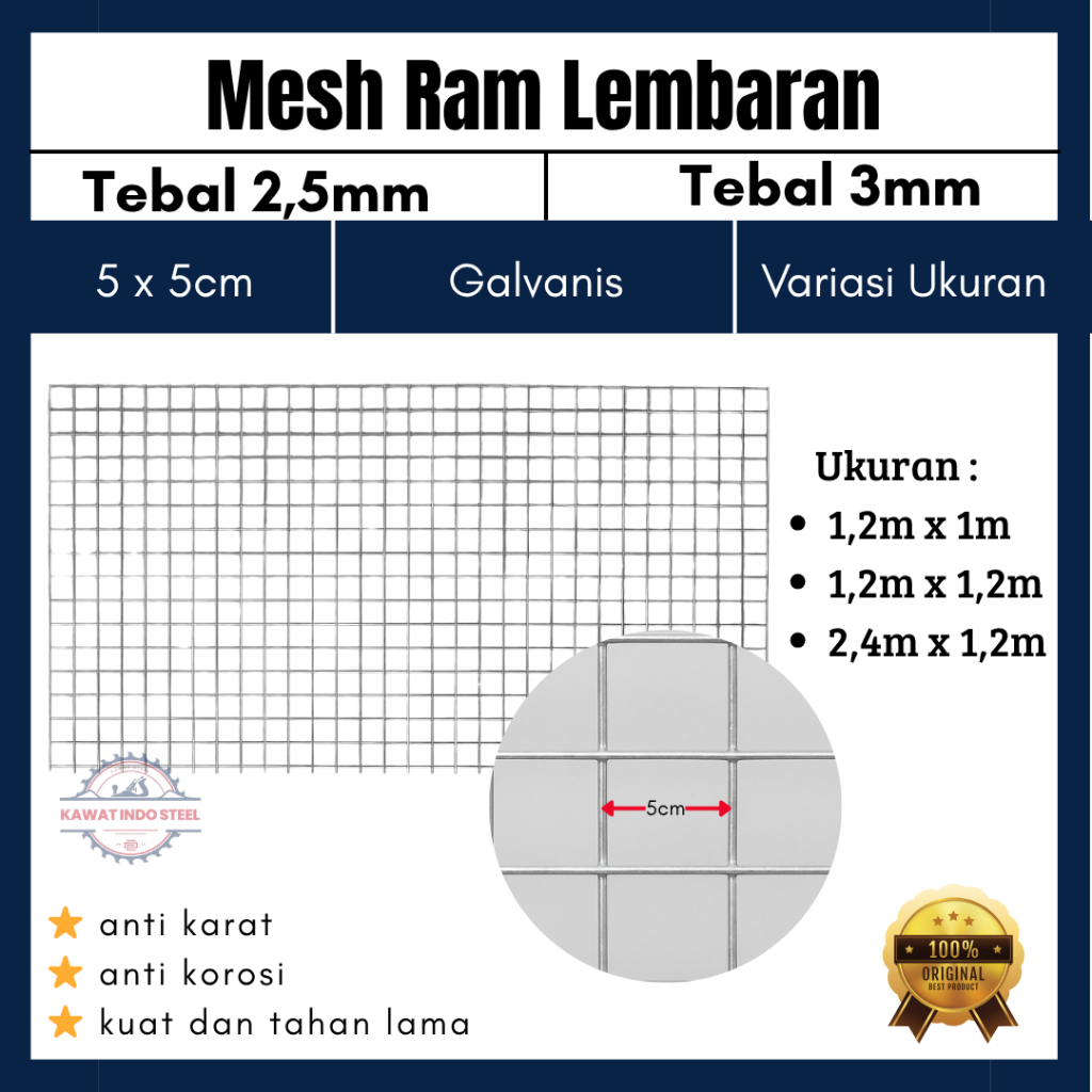 Jual Ram Mesh Galvanis Lembaran Variasi Ukuran – Tebal 2,5mm & 3mm ...