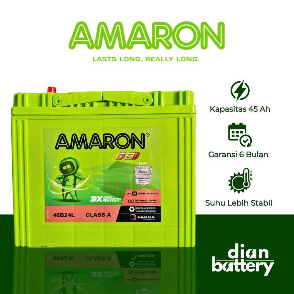 Jual AMARON GO NS60L Aki Mobil Nissan March, Nissan Evalia, Nissan Livina - Accu Kering 46B24L ...