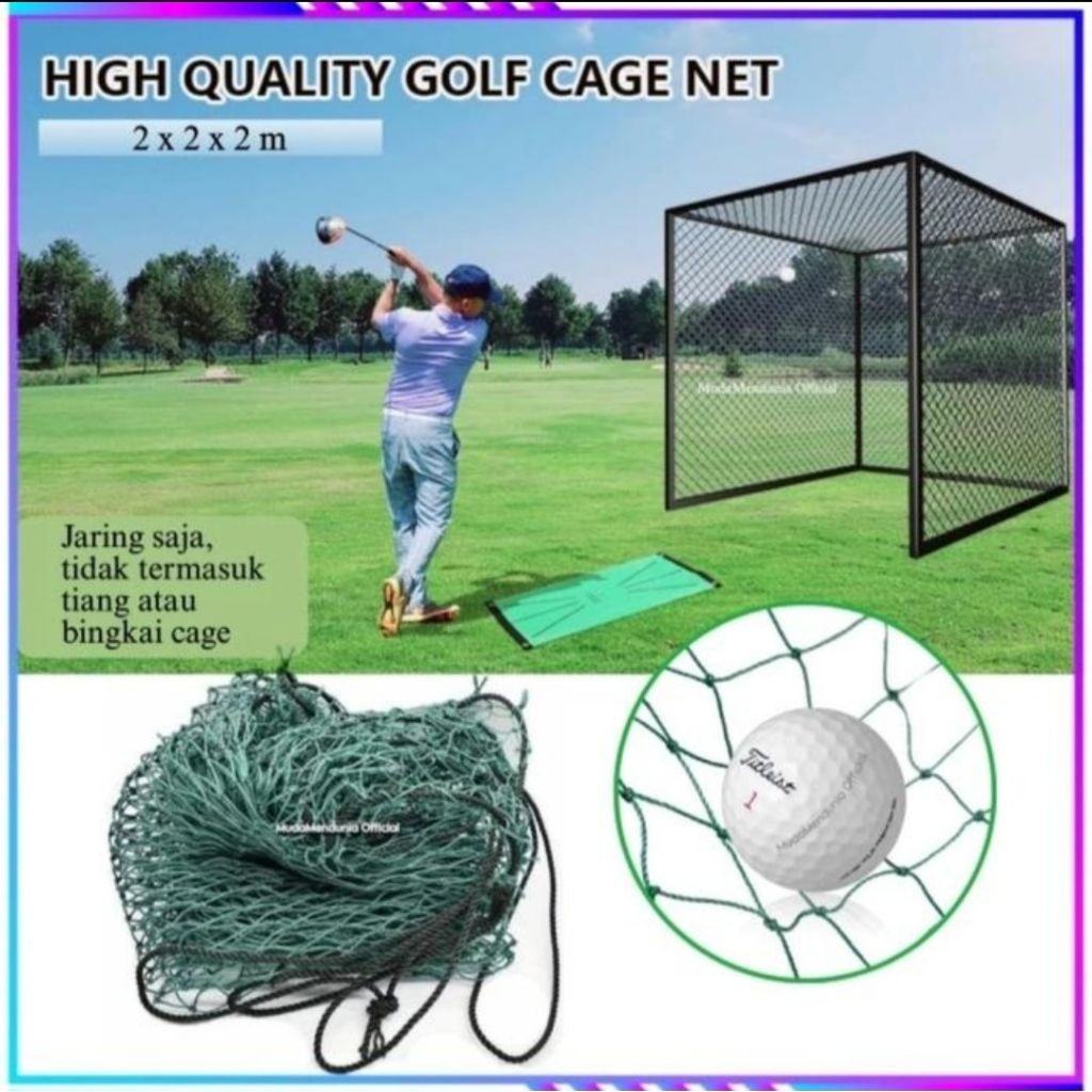 Jual Jaring golf net driving 2x2x2m latihan golf net cage uv stabil ...