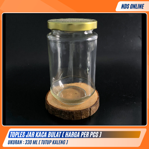 Jual Toples Jar Kaca Bulat 330ml Tutup Kaleng - Jar Kaca Bening ...