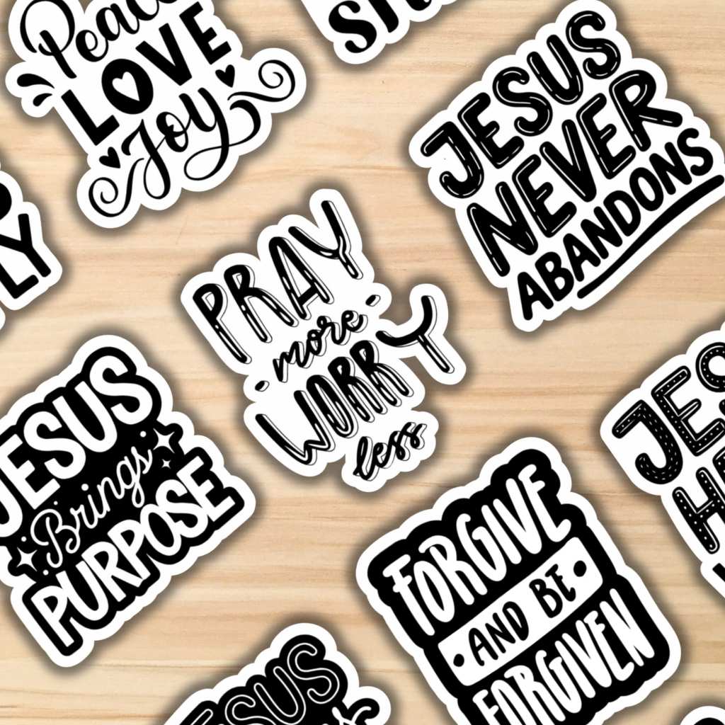 Jual Sticker Vinyl Pack Pray More Worry Less | Stiker Quotes Ayat ...