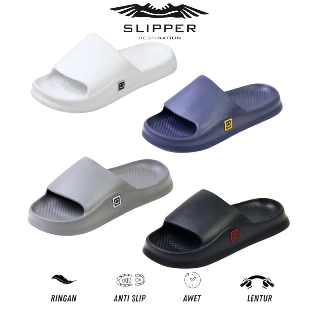 Jual Sandal selop pria / wanita full karet eva slip on empuk / sendal ...