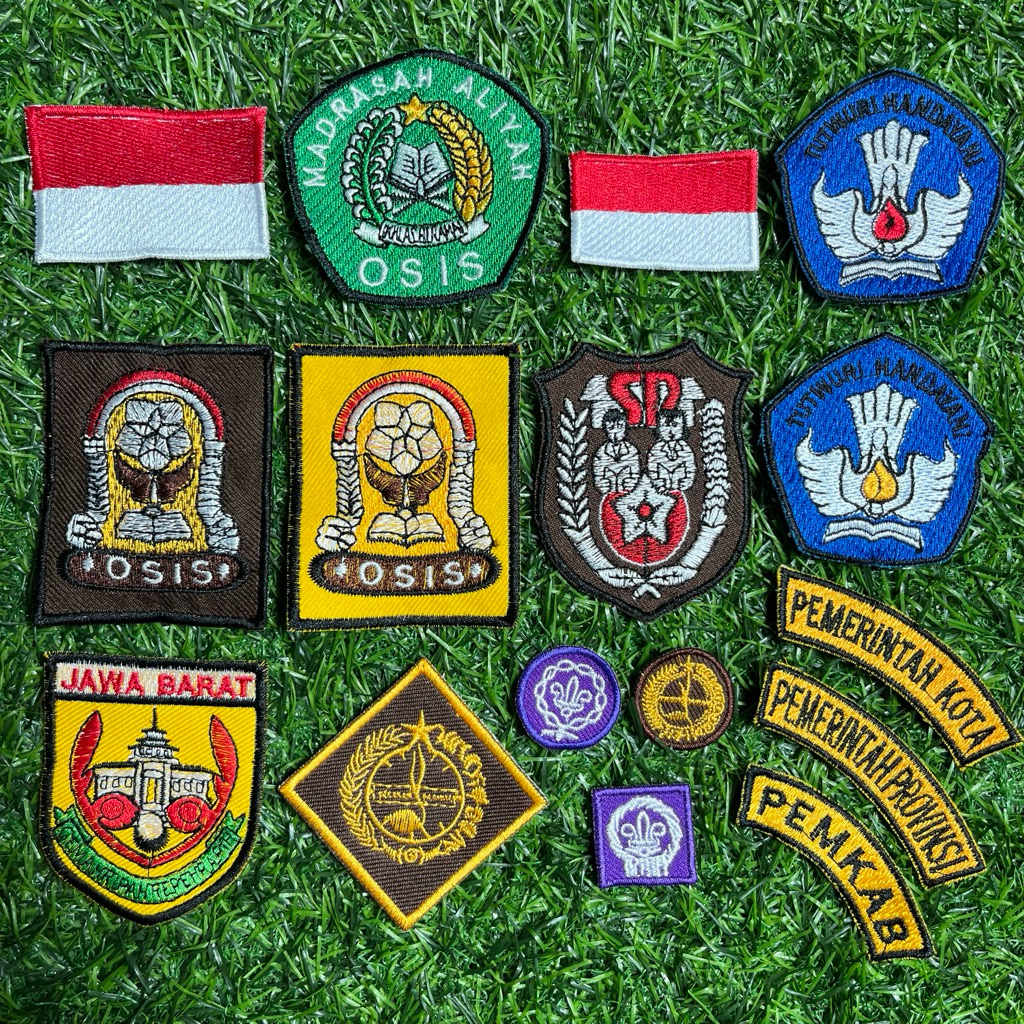 Jual Patch BORDIR Seragam Sekolah Logo OSIS SD SMP SMA, Atribut Pramuka ...